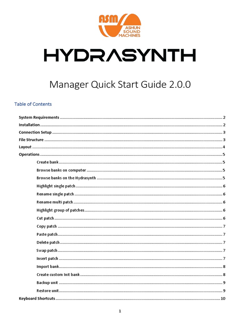 Hydrasynth Manager Guide 2.0.0 | PDF | Installation (Computer Programs) | Computer File
