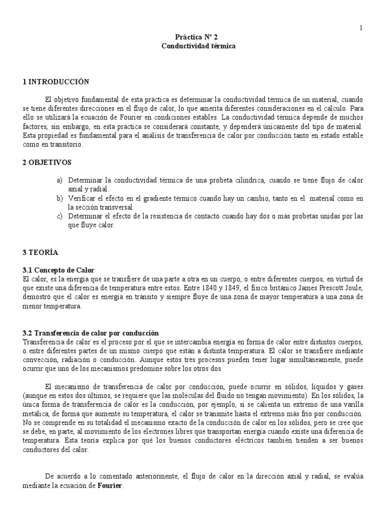 Práctica 2 Conducción Axial Conductividad Térmica Stre 2019-3 | PDF | Conduccion termica ...