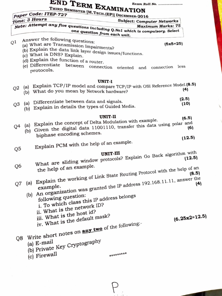 Previous Year Ques Paper | PDF