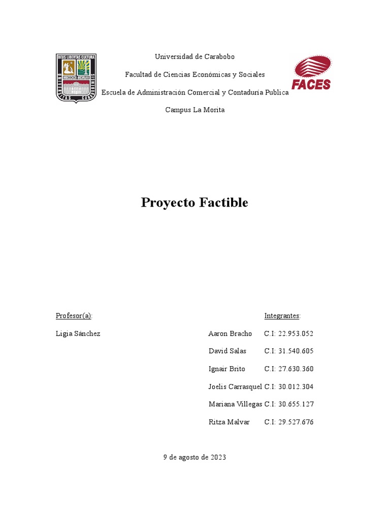 Proyecto Factible-1 | PDF | Contabilidad | Business