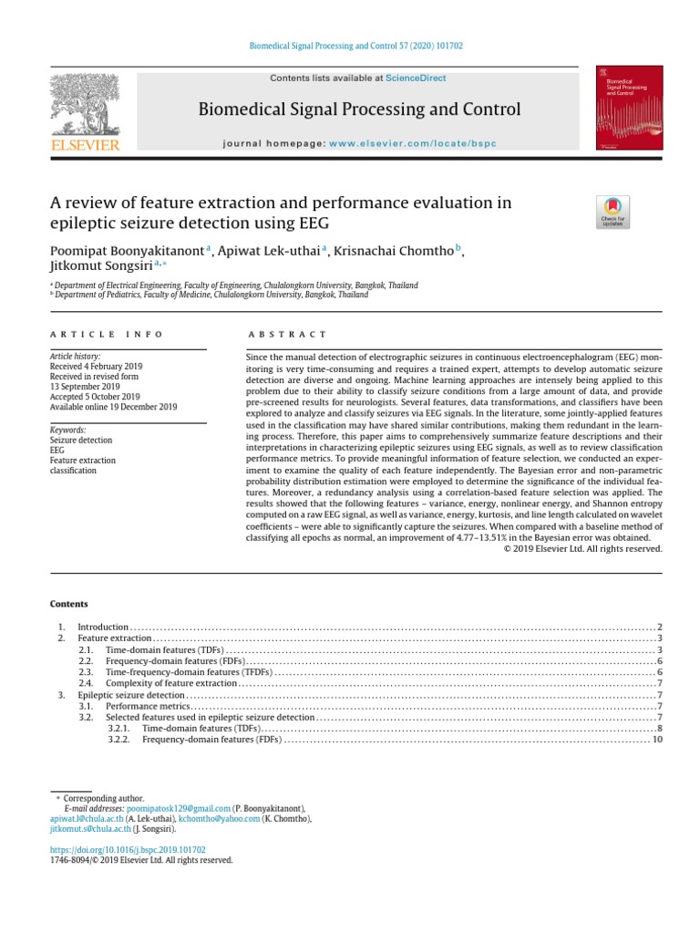 A Review Of Feature Extraction And Performance Evaluation In Epileptic Seizure Detection