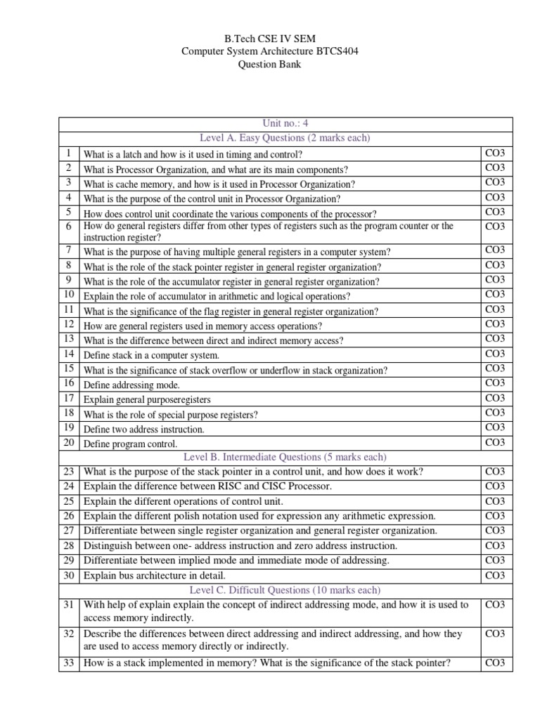 CS QB Unit 4 | PDF | Central Processing Unit | Integrated Circuit CS QB Unit 4 | PDF | Central Processing Unit | Integrated Circuit