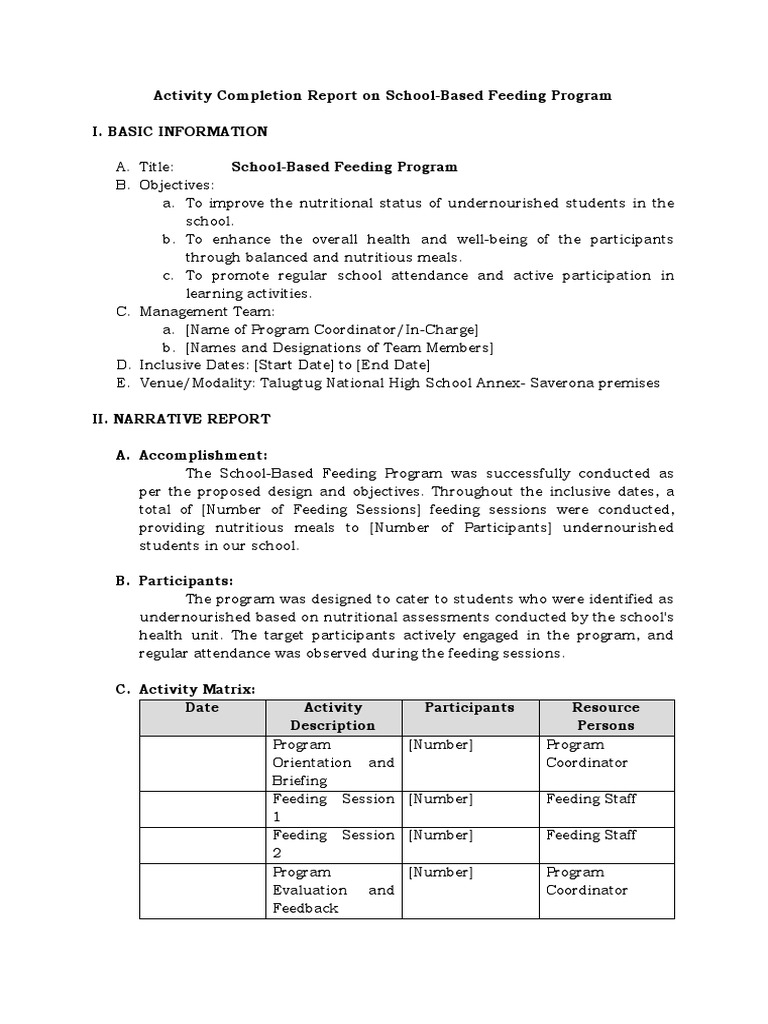 School Feeding Program | PDF | Program Evaluation | Malnutrition