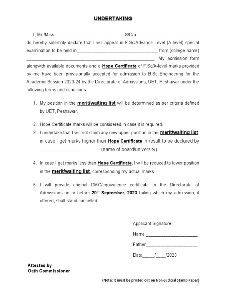 Hope Undertaking | PDF