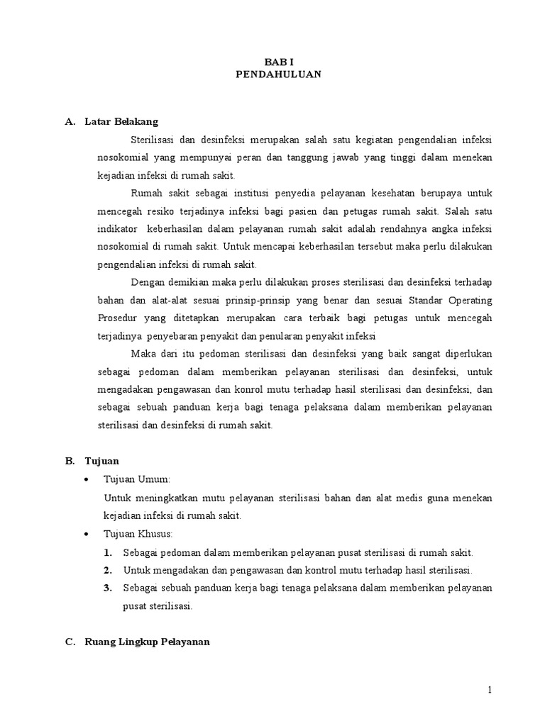 Pedoman Pelayanan CSSD | PDF | Sains & Matematika