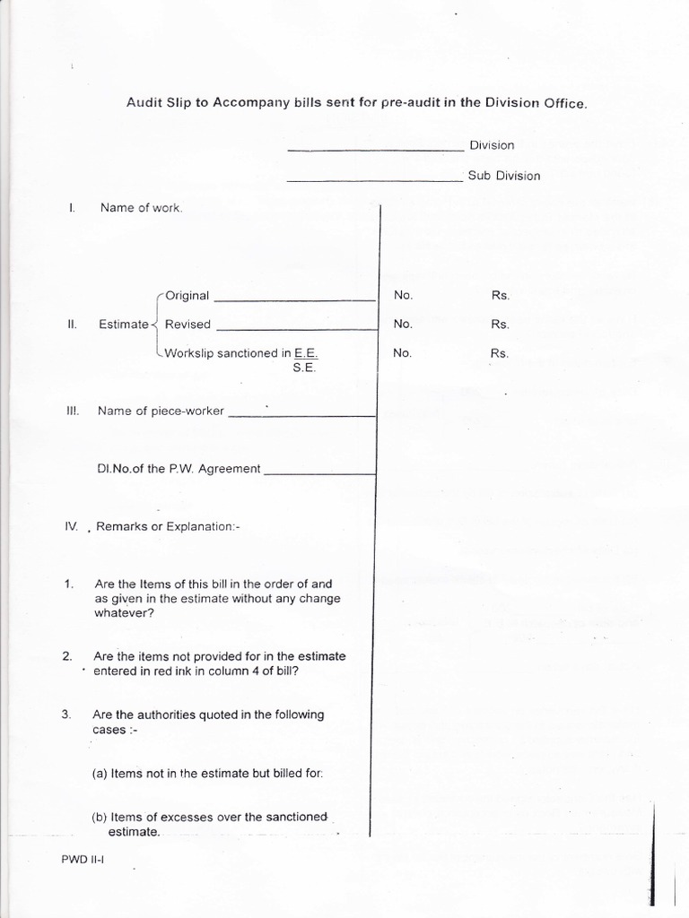 Sub Dn. Audit Slip | PDF | Financial Services | Economies