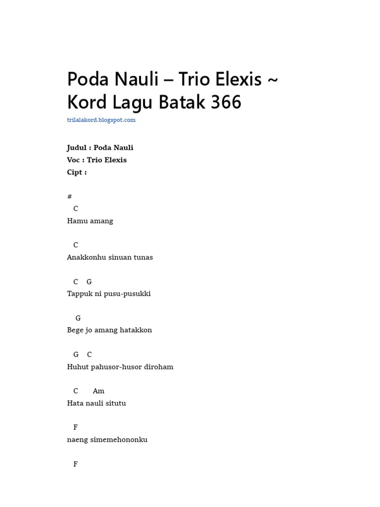 Poda Nauli Chord | PDF