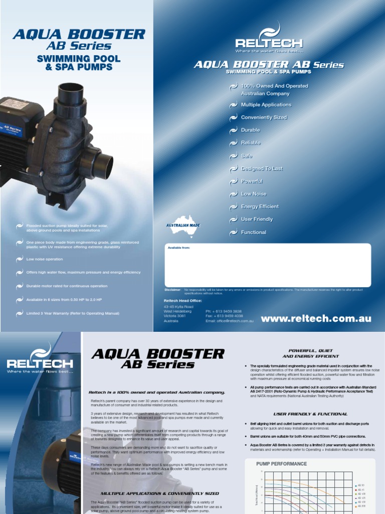 AB Booster Pump | PDF | Pump | Pipe (Fluid Conveyance)