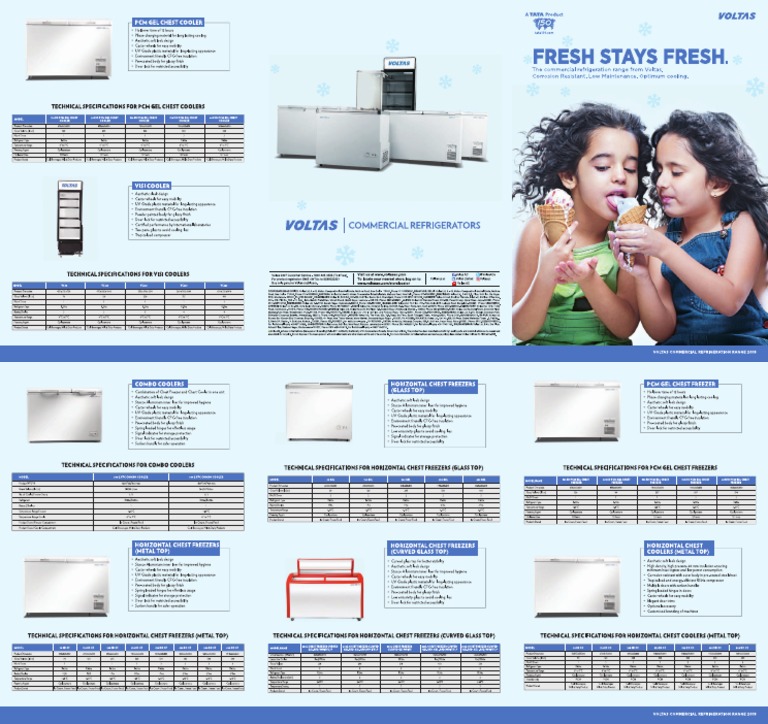 Voltas Commercial Refrigerators Catalogue 2018 | PDF