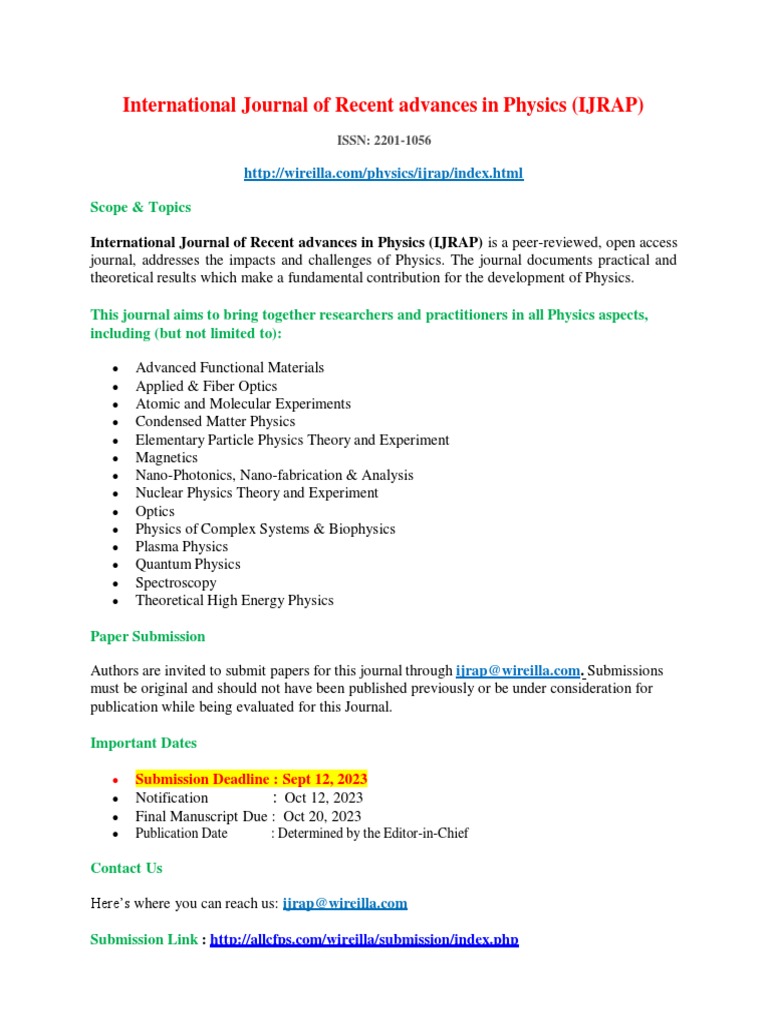 Physics Research & Advances Journal | PDF | Particle Physics | Academic ...