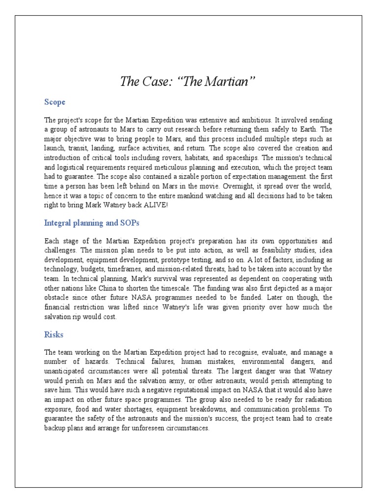 The Martian | PDF | Nasa | The Martian (Film)