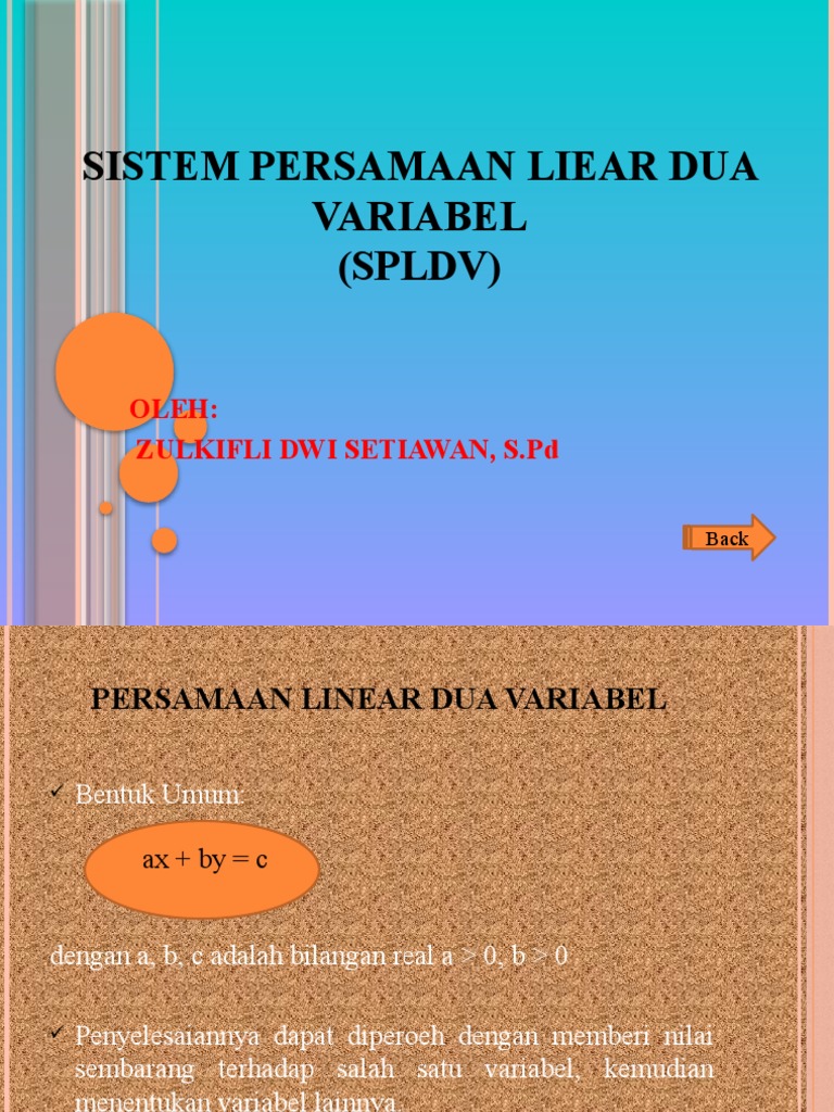 Media PPT SPLDV - Zulkifli Dwi Setiawan | PDF