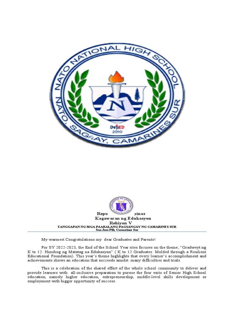 2023 Graduation Message | PDF