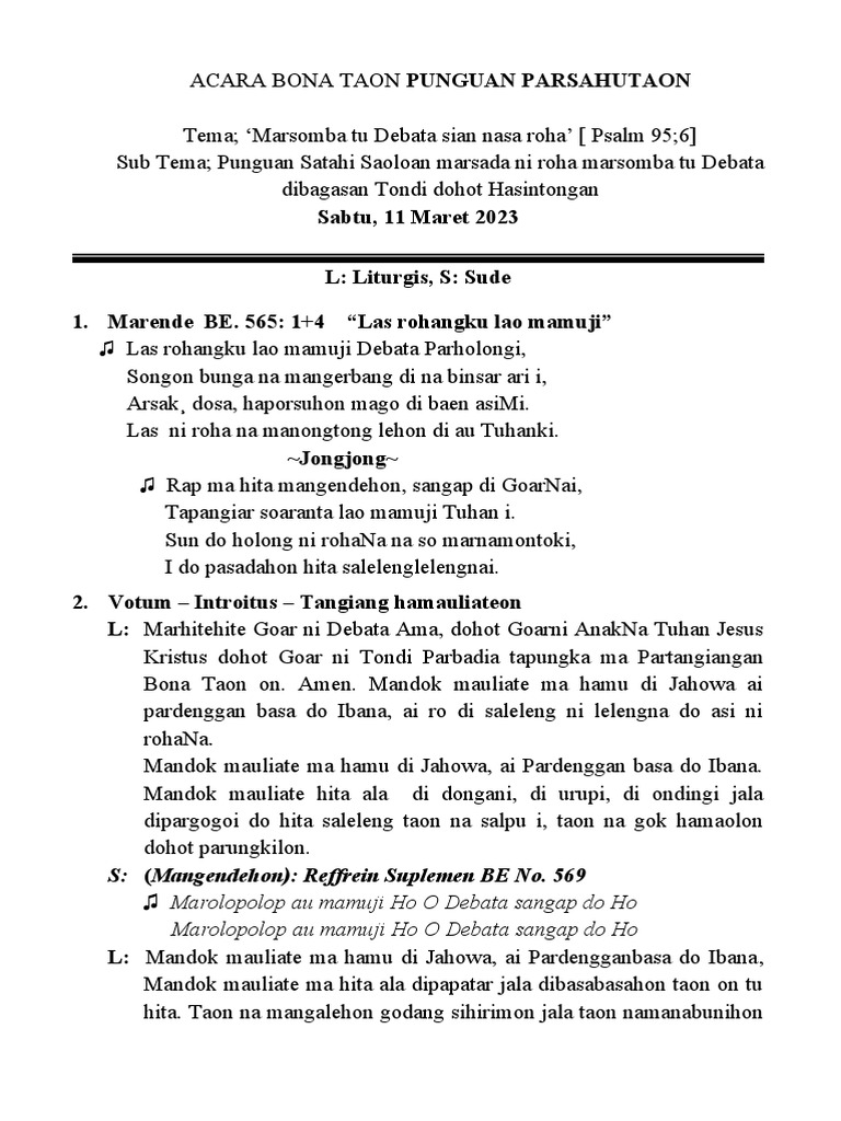 Bona Taon Parsahutahon | PDF