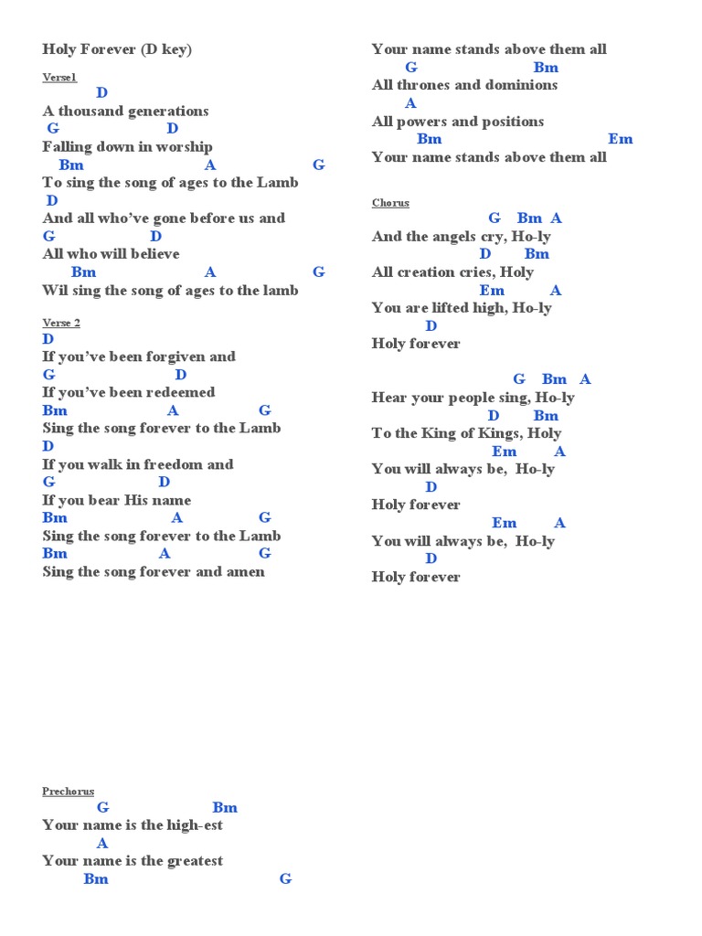 Holy Forever (D Key) | PDF