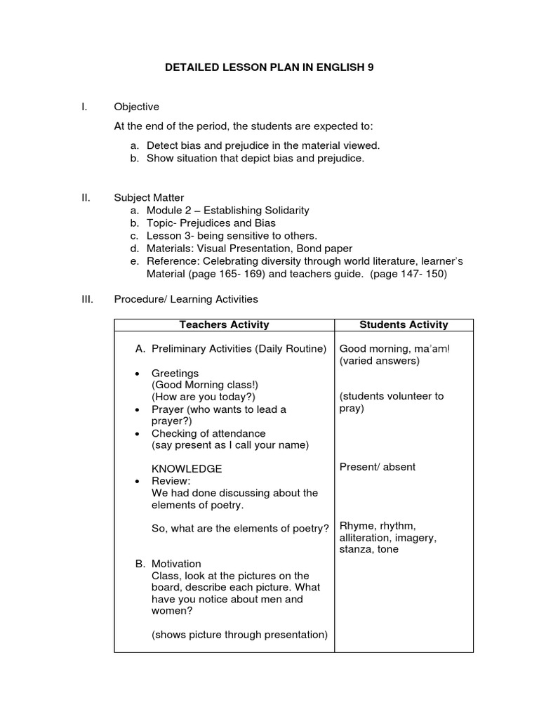 Understanding Bias and Prejudice | PDF | Prejudices | Lesson Plan