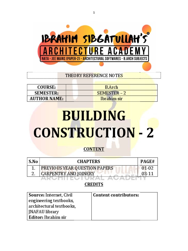 Carpentry & Joinery Theory Notes | PDF