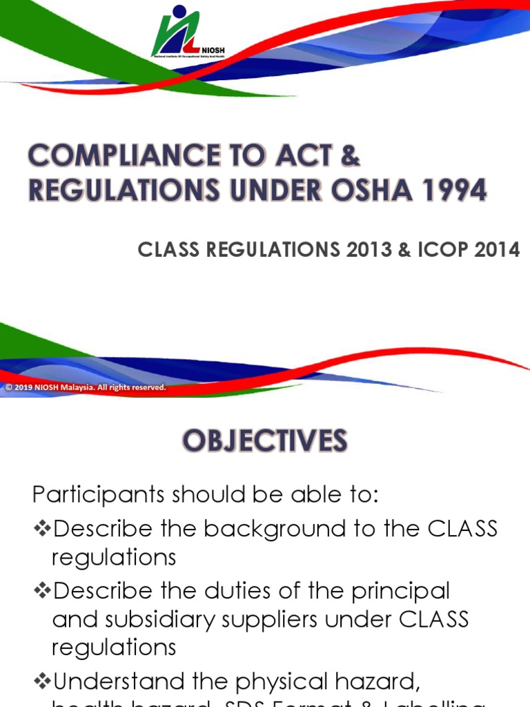 09 Class Regulation 2013 Icop Class 2014 | PDF | Occupational Safety ...