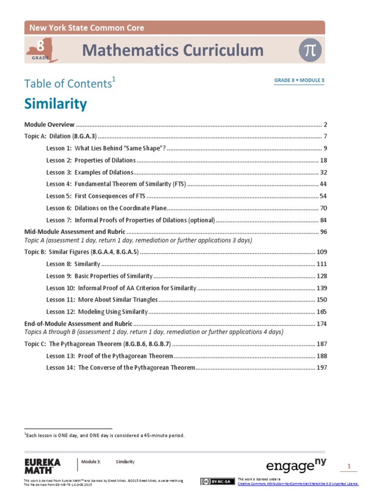 Math g8 m3 Module Overview | PDF