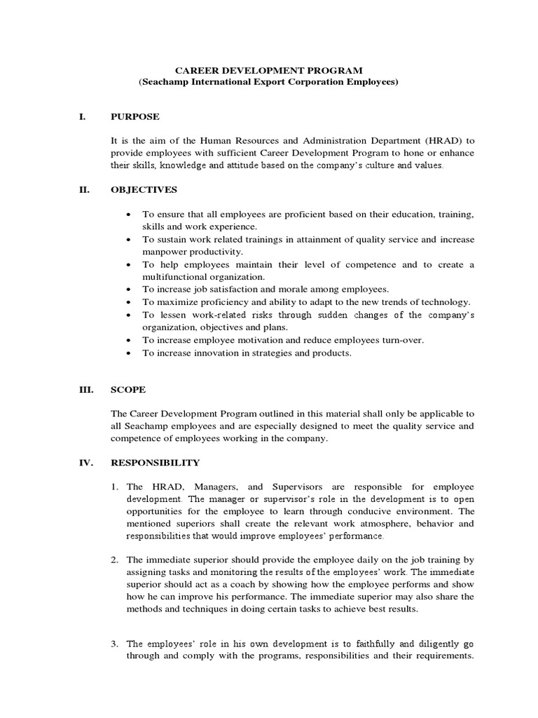 Career Development Program by DEM | PDF | Competence (Human Resources ...