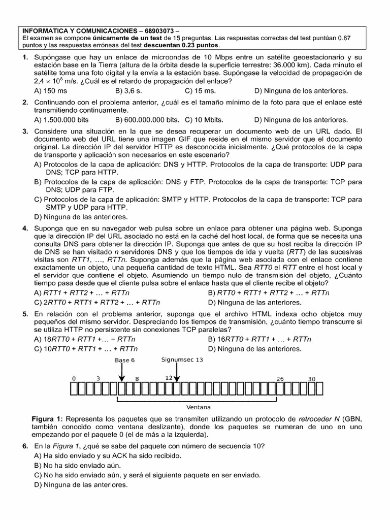 Examen de Redes y Comunicaciones | PDF
