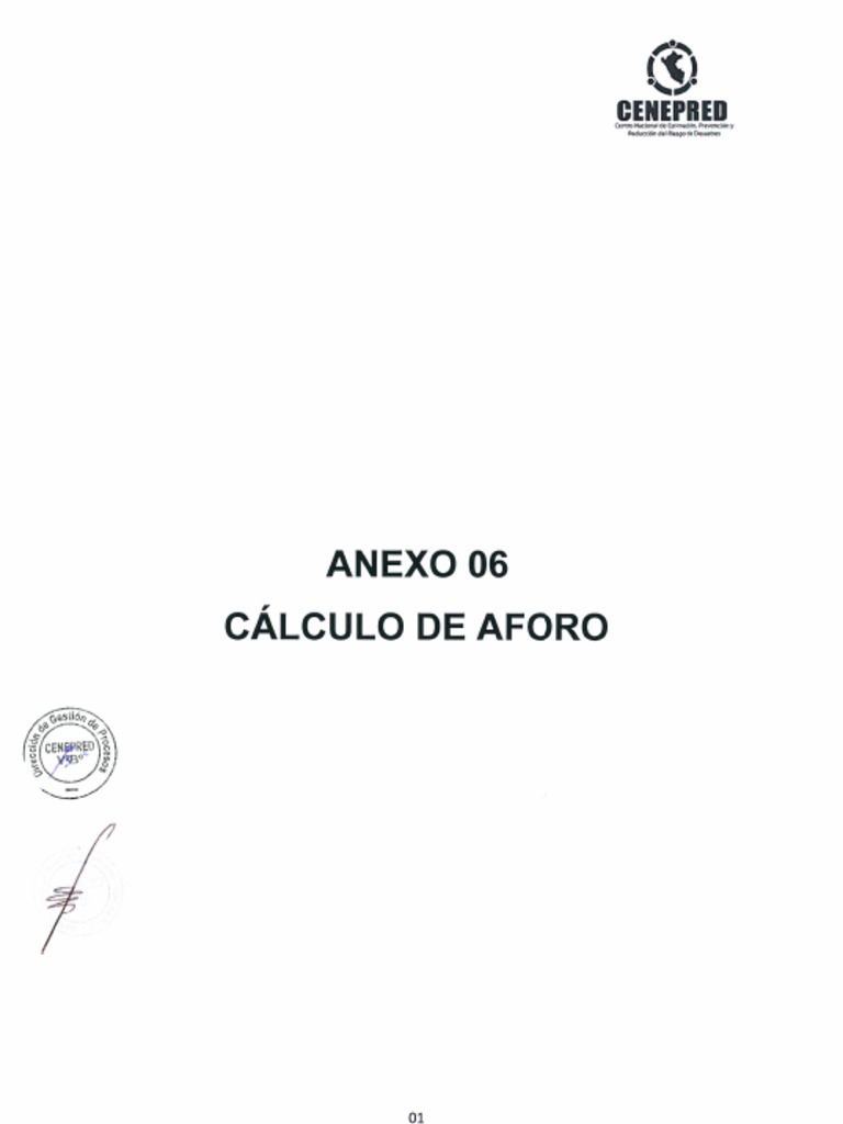 Anexo 06 Calculo de Aforo | PDF