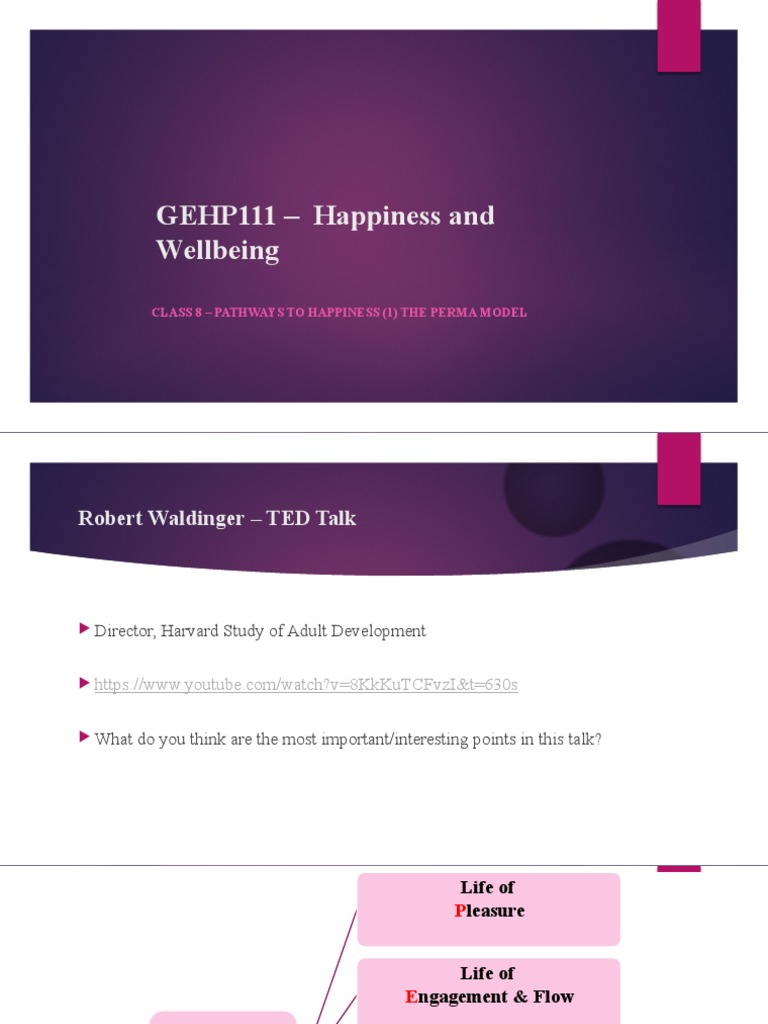 Class 8 - PERMA Model of Happiness | PDF | Happiness | Pleasure