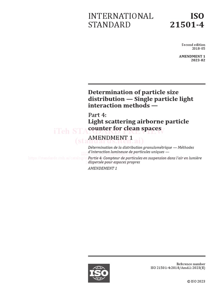 ISO 21501 4 2018 Amd 1 2023 | PDF | Aerosol | International ...