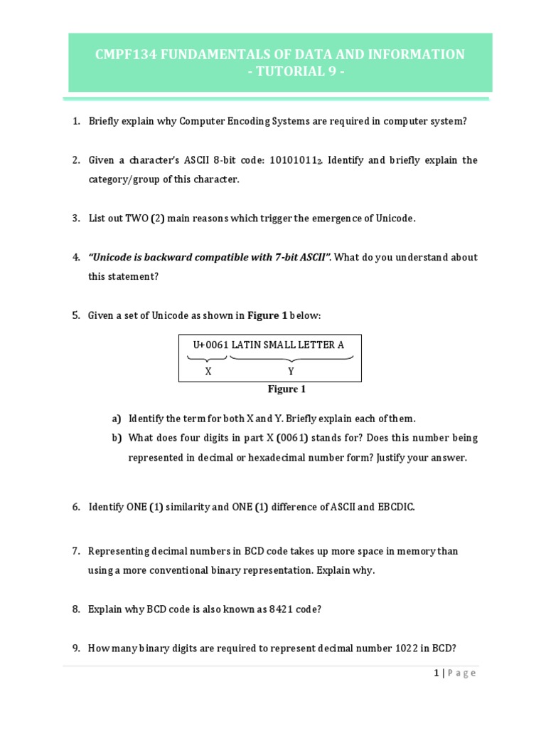 Tutorial 9 | PDF | Binary Coded Decimal | Computer Engineering