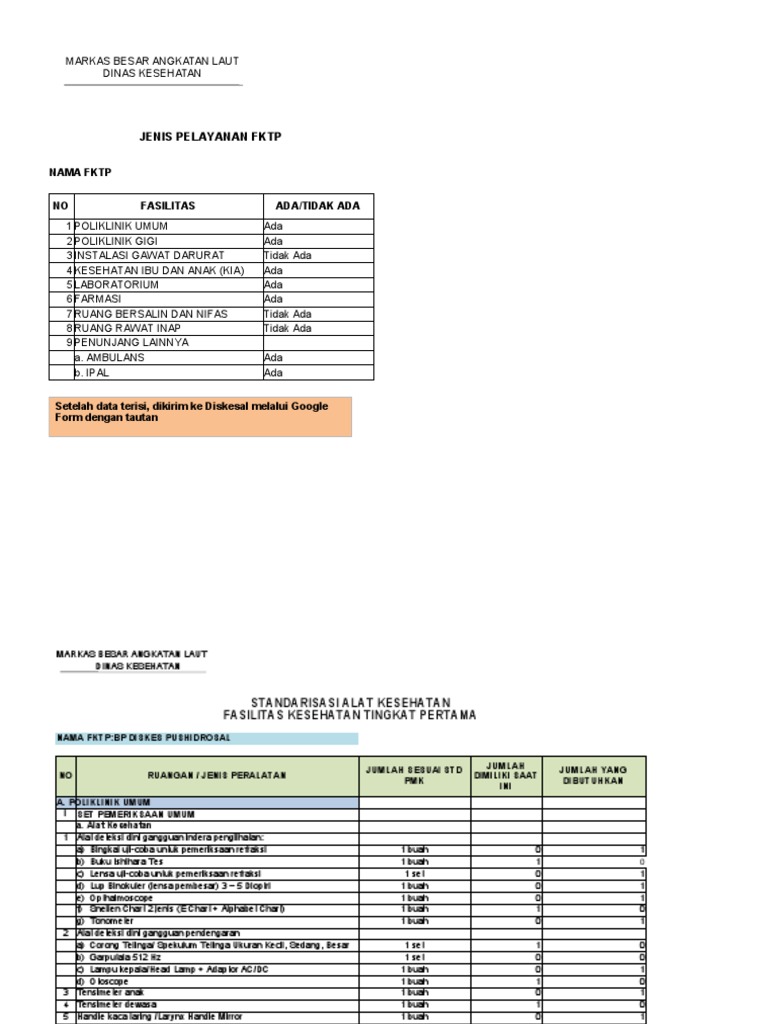 Standar Alkes FKTP 2023 BP Pushidrosal | PDF