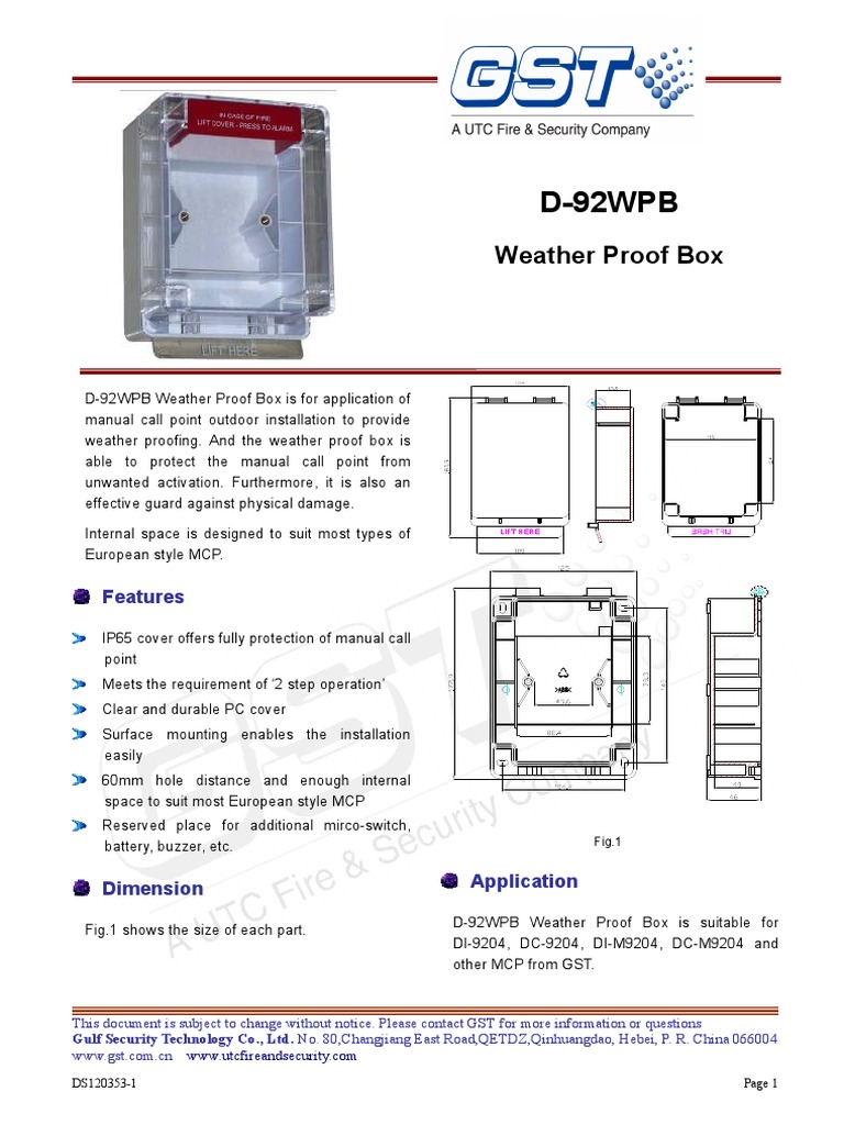 D-92WPB Water Proof Box | Download Free PDF | Physical Sciences