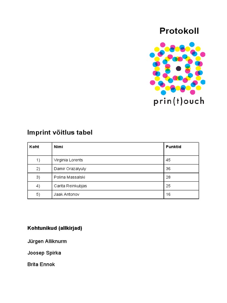 Prin (T) Ouch PROTOKOLL | PDF
