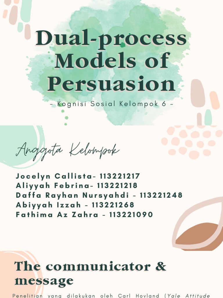 Dual-Process Models of Persuasion - Kelompok 6 | PDF | Karier ...