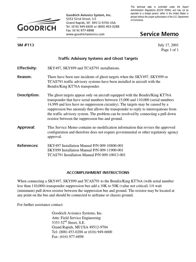 SM-113 (Traffic Advisory System) | PDF