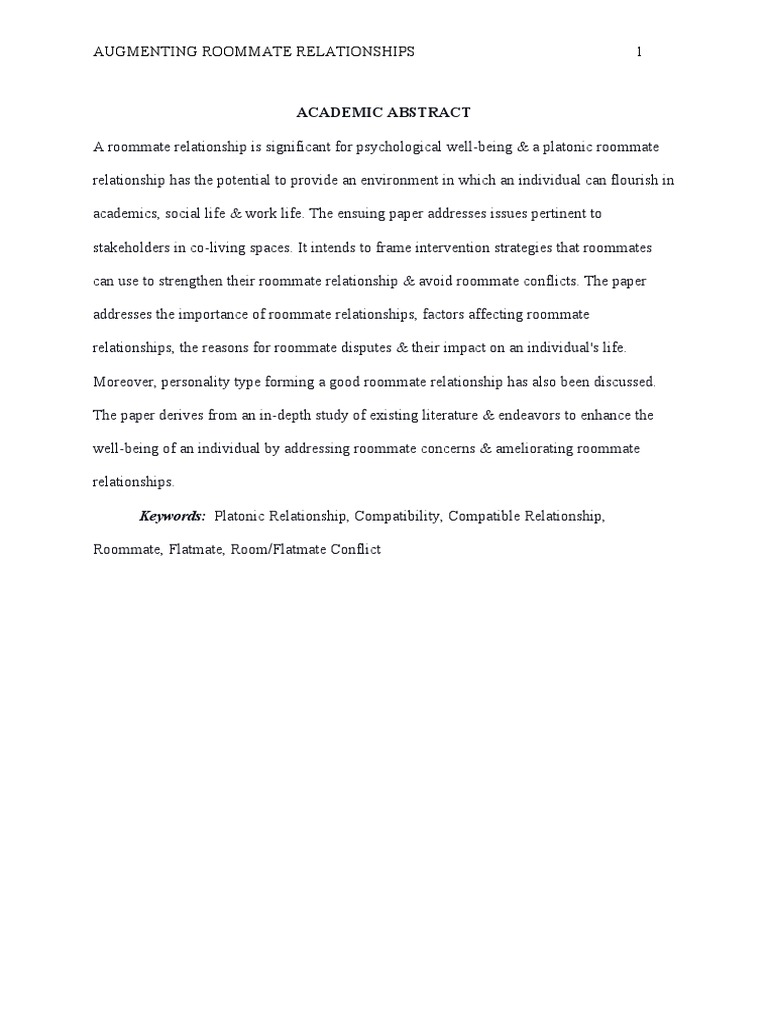Augmenting Roommate Relationship | PDF | Interpersonal Relationships | Friendship