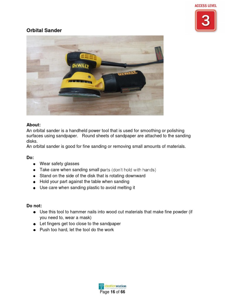Orbital Sander SOP | PDF