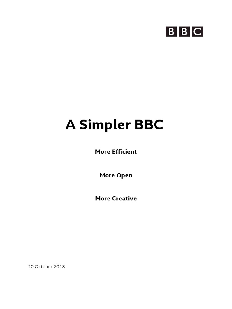 BBC Annual Plan 2018/19 Overview | PDF | Bbc | Outsourcing