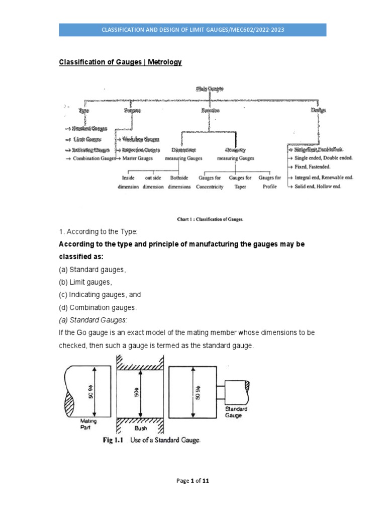 Classification and Design of Gauges_NB | PDF | Engineering Tolerance ...