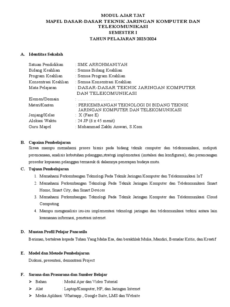 Modul Ajar (SMK) | PDF