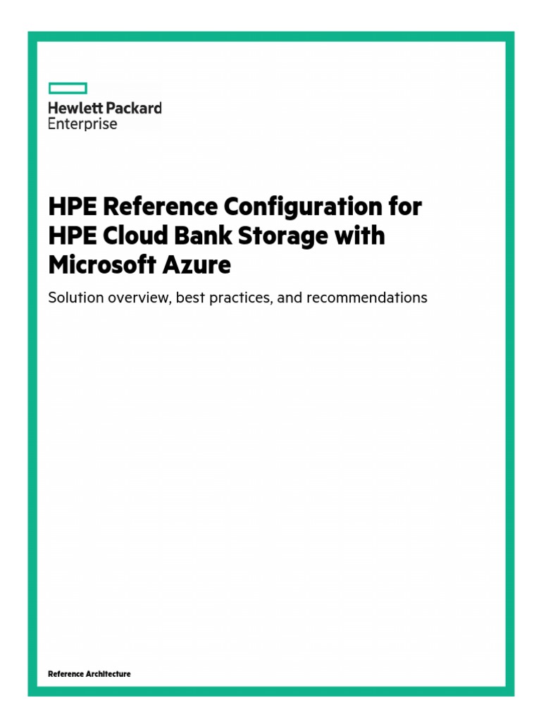 HPE Cloud Bank Storage with Azure Guide | PDF | Backup | Cloud Computing