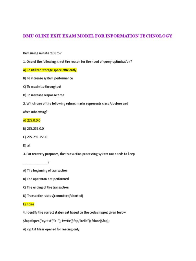 Dmu Exit Exam Model | PDF | Class (Computer Programming) | Method (Computer Programming)