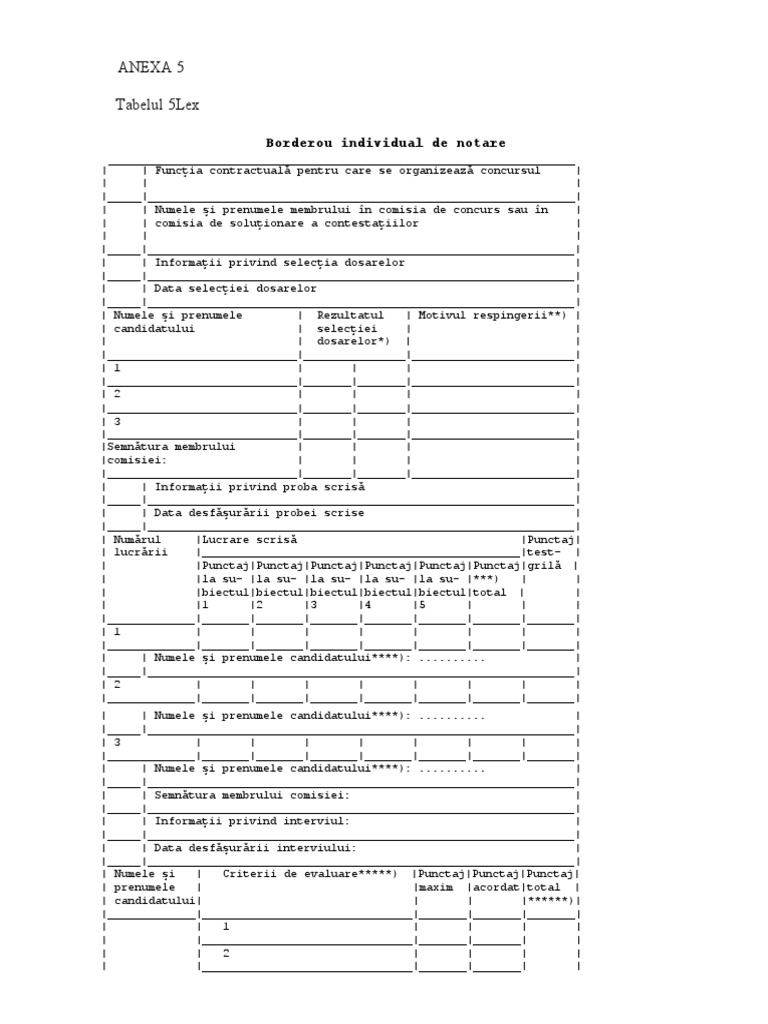 Borderou Individual de Notare 2023 | PDF