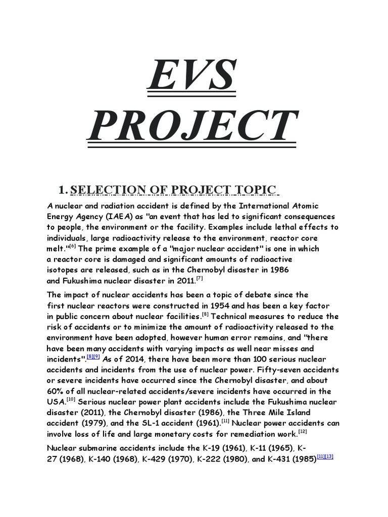 Evs Project 12th | PDF | Nuclear And Radiation Accidents And Incidents ...
