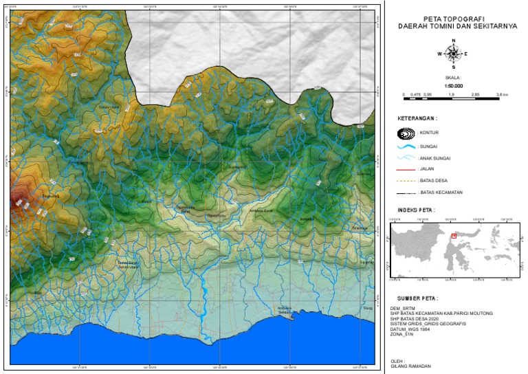 Peta Topografi Kecamatan Tomini | PDF
