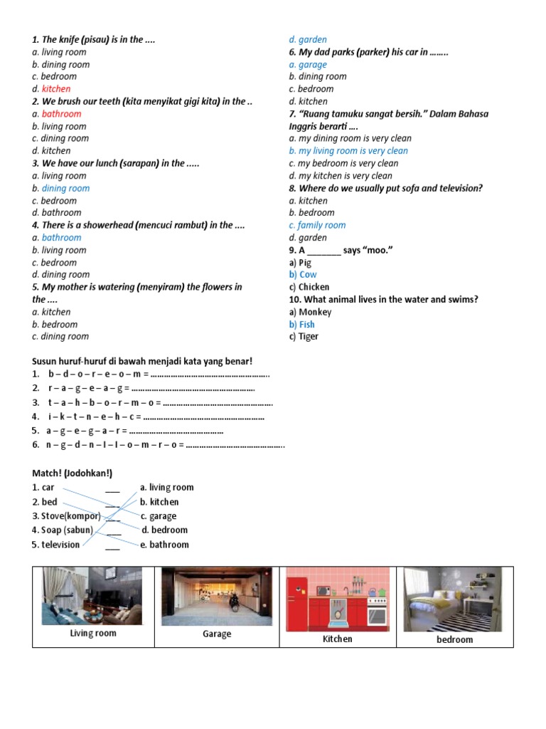 Materi Bahasa Inggris Kelas 1 Semester 2 | PDF | Home | Food And Drink