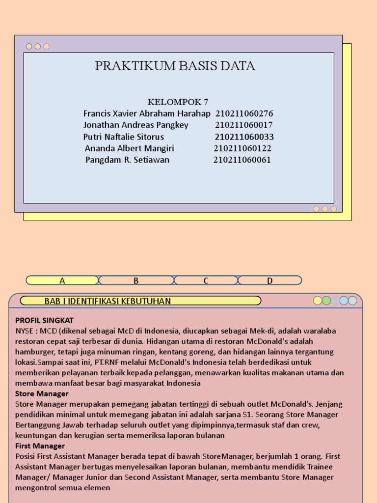 Kelompok 7 Basis Data | PDF | Karier & Perkembangan | Pengelolaan Keuangan & Uang