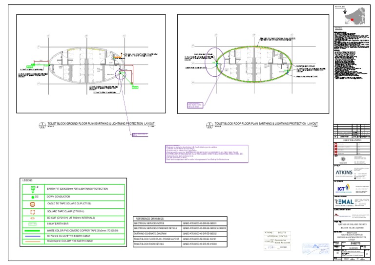 DRS ELEC SD 00102 Rev.1 Toilet Block Lightning Protection Layout | PDF ...