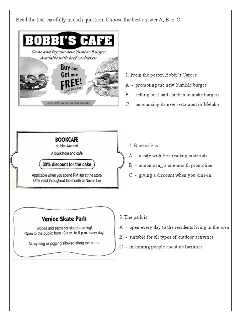 Read The Text Carefully in Each Question. Choose The Best Answer A, B ...
