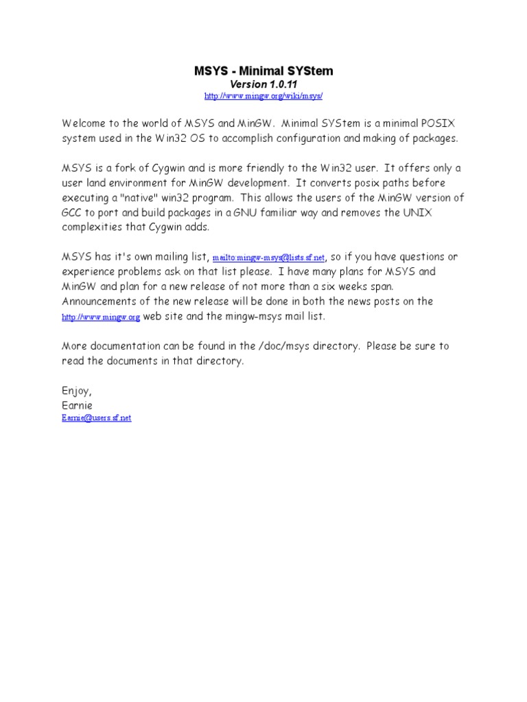 Msys Welcome | PDF