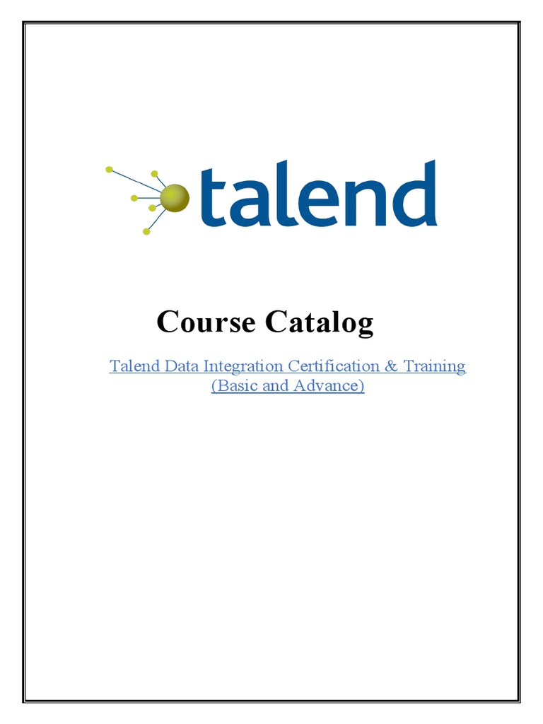 Talend Data Integration Certification and Training | PDF | Business | Computers